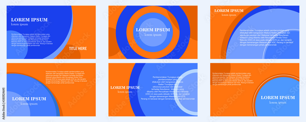 ppt template with yellow and blue, usable for bussines, flyer, template ...