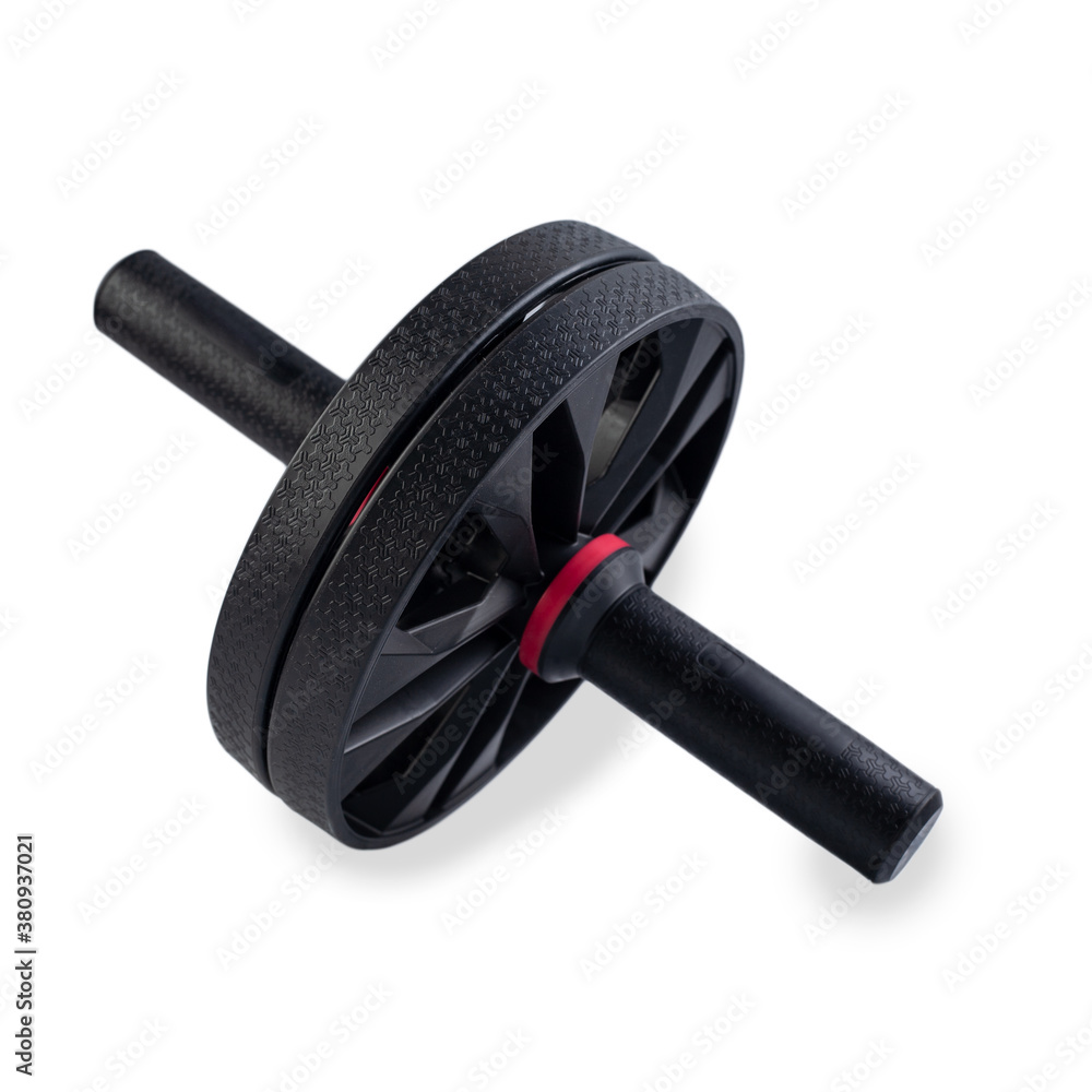 Ab Roller isolated on white background. Dual Ab Roller made of black ...