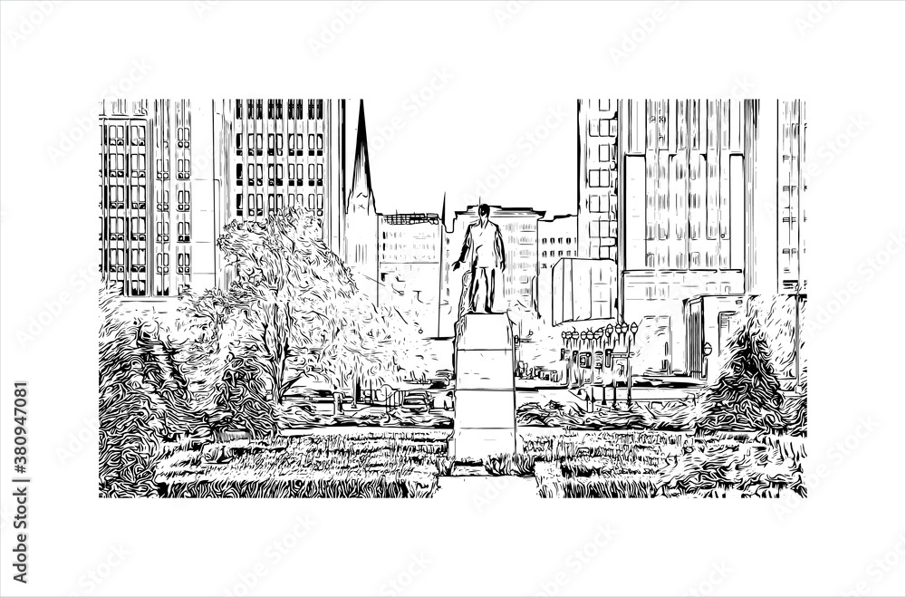 Building view with landmark of Baton Rouge is the capital of the U.S ...