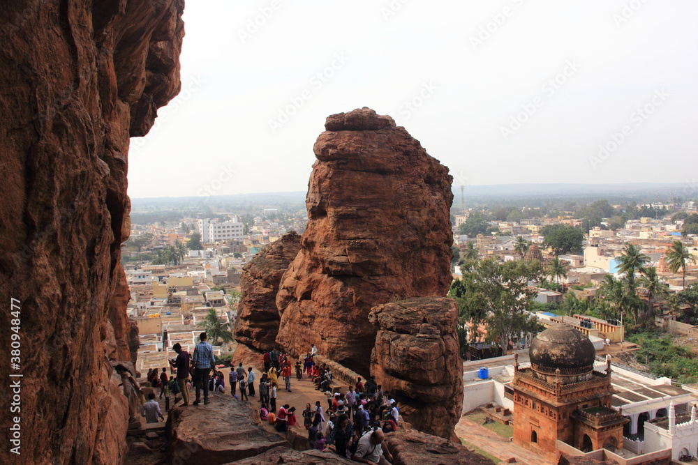 Badami cave temples, complex of Hindu and Jain cave temples located in ...