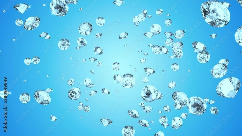 Abstract Animation of Falling Diamonds motion Red Loop Background. 3d ...