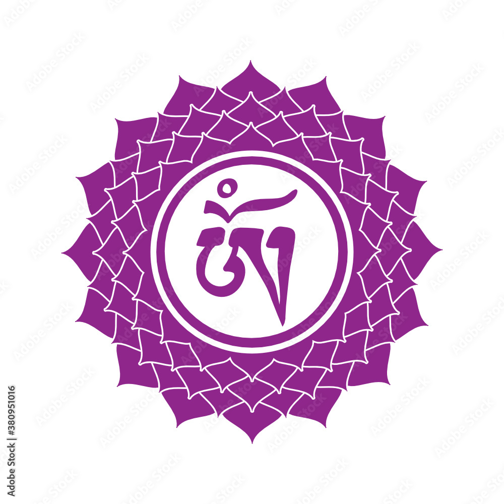 lotus flower with OM symbol Stock Vector | Adobe Stock
