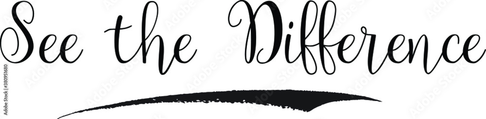 See the Difference Cursive calligraphy Black Color Text On White ...