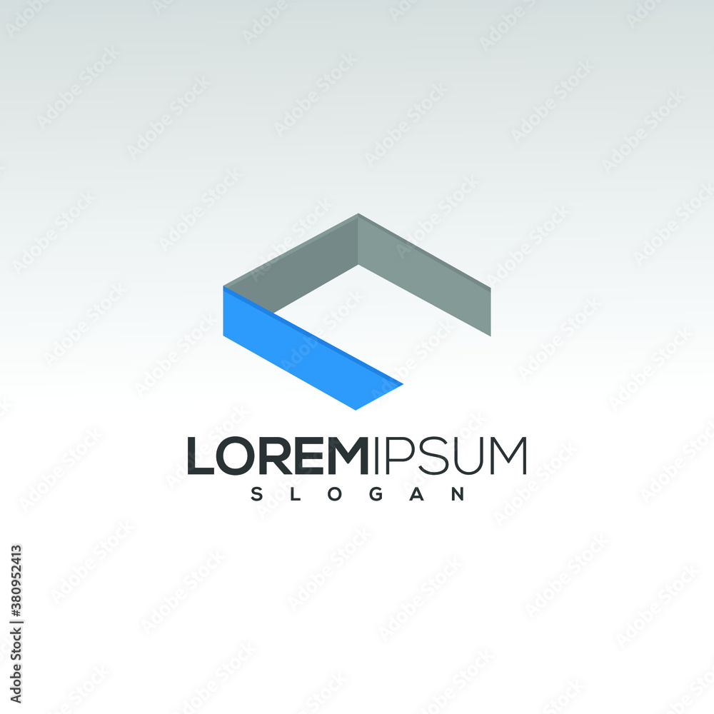 Construction logo design with letter C shape icon. Initial letter C on ...