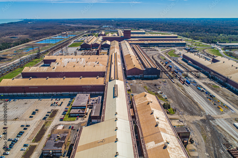 Large Steel Manufacturing Facility on Lake Michigan Stock Photo | Adobe ...