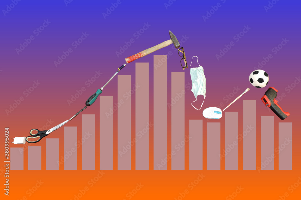 Trading Chart drawn using Tools Stock Illustration | Adobe Stock