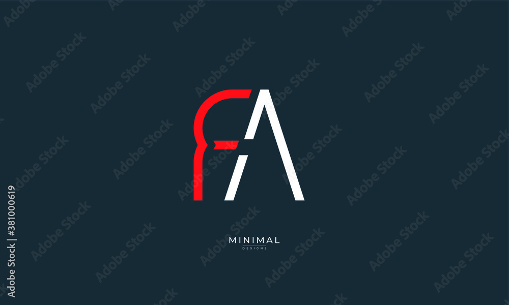 Alphabet letter icon logo FA Stock Vector | Adobe Stock
