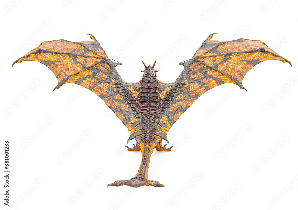 master dragon is standing up on the ground in white background rear ...