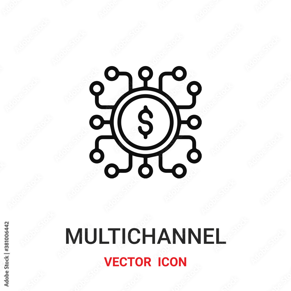 Multichannel vector icon. Modern, simple flat vector illustration for ...