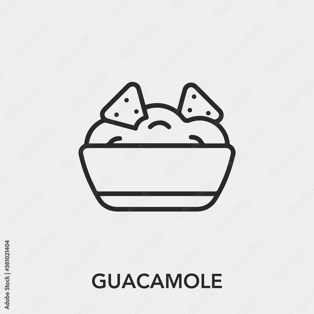 guacamole icon vector. Linear style sign for mobile concept and web ...