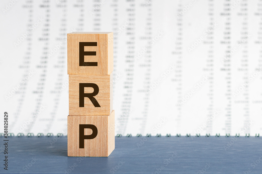 concept image a wooden block and word ERP - Enterprise Resource ...