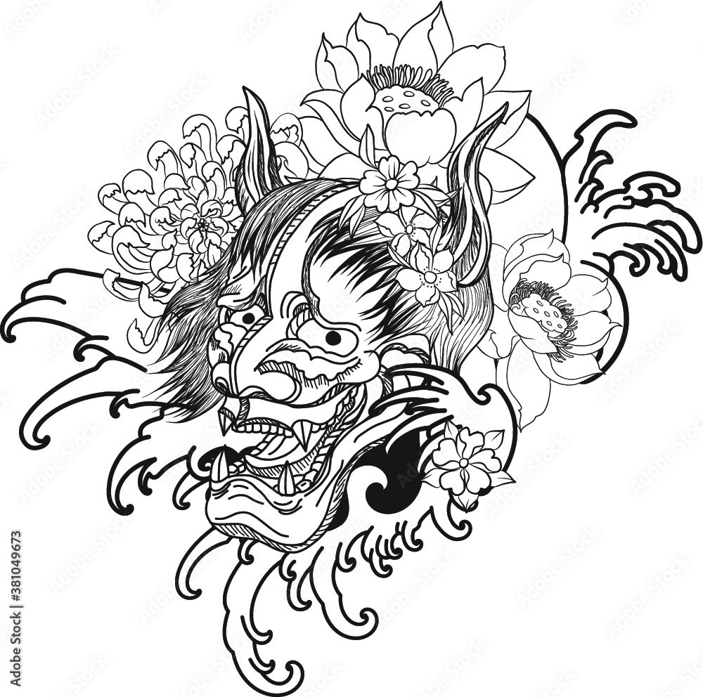 Japanese Dragon tattoo vector and hand drawn illustration.hand drawn ...