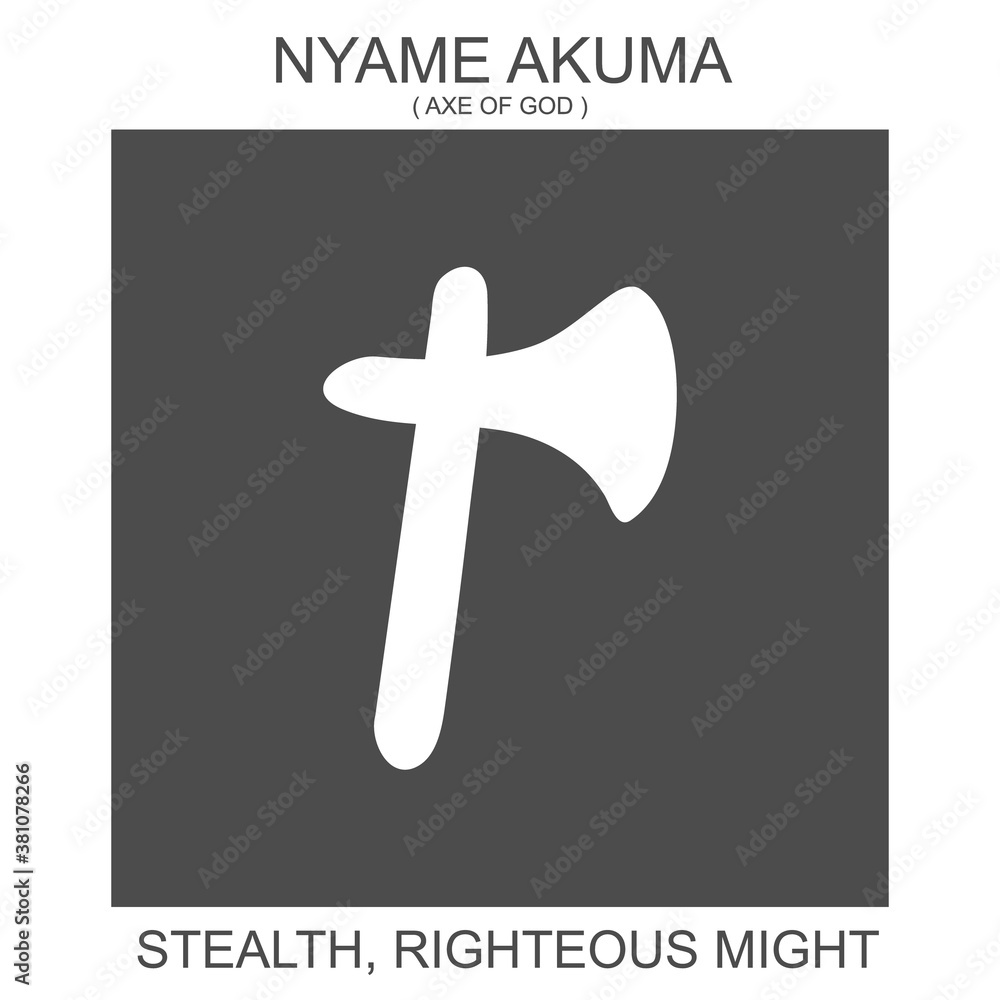 vector icon with african adinkra symbol Nyame Akuma. Symbol of stealth ...