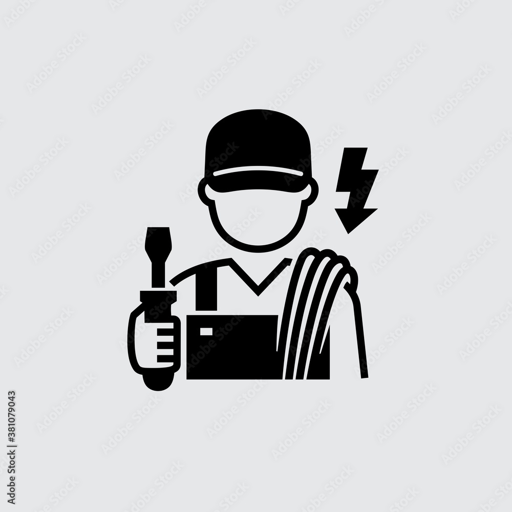 Electrician Technician Engineer Avatar Vector Stock Vector | Adobe Stock