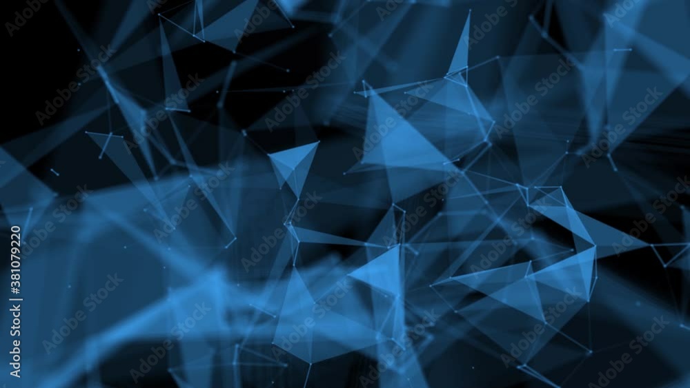 plexus background seamless loop 1920x1080 25 fps, data structure, science, depth of field, math ...