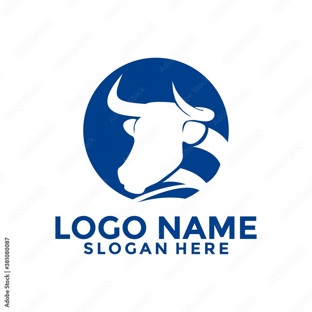 Vector image of an bull design on a white background. Bull Logo, Symbol ...