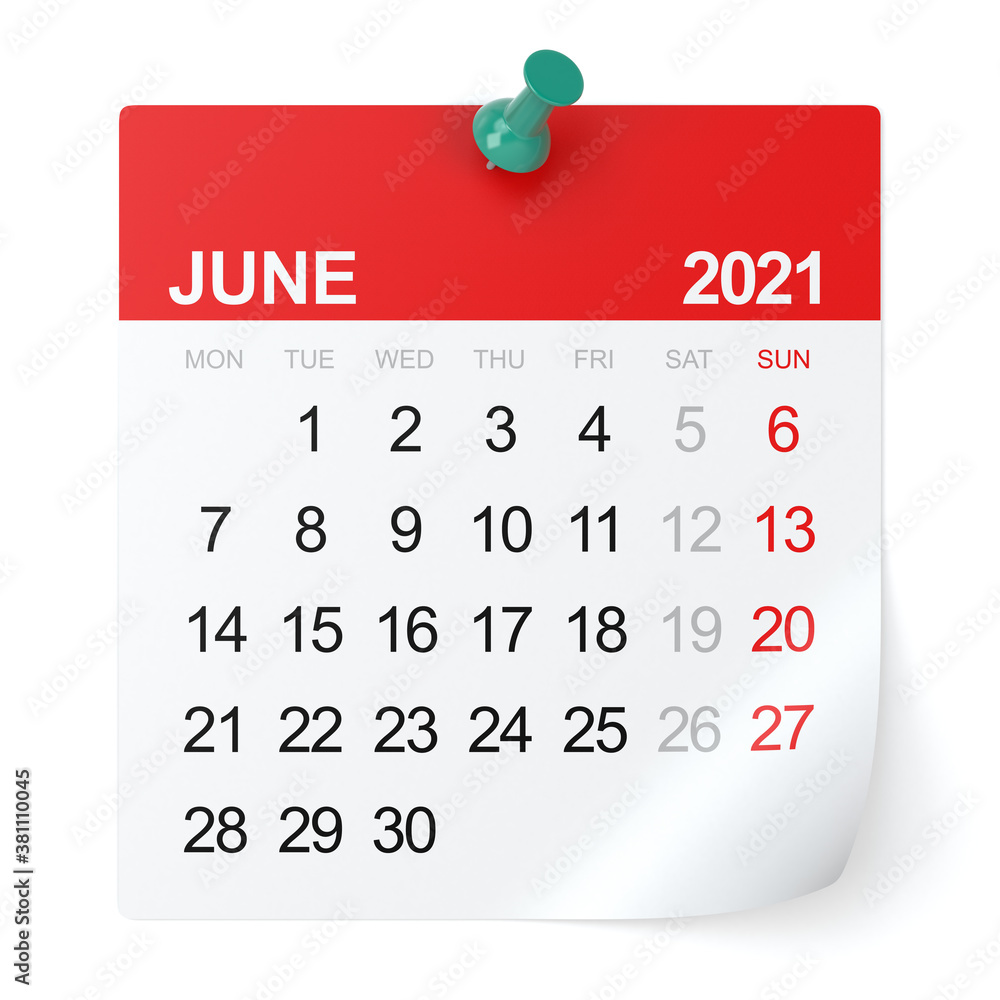 June 2021 - Calendar Stock Illustration | Adobe Stock