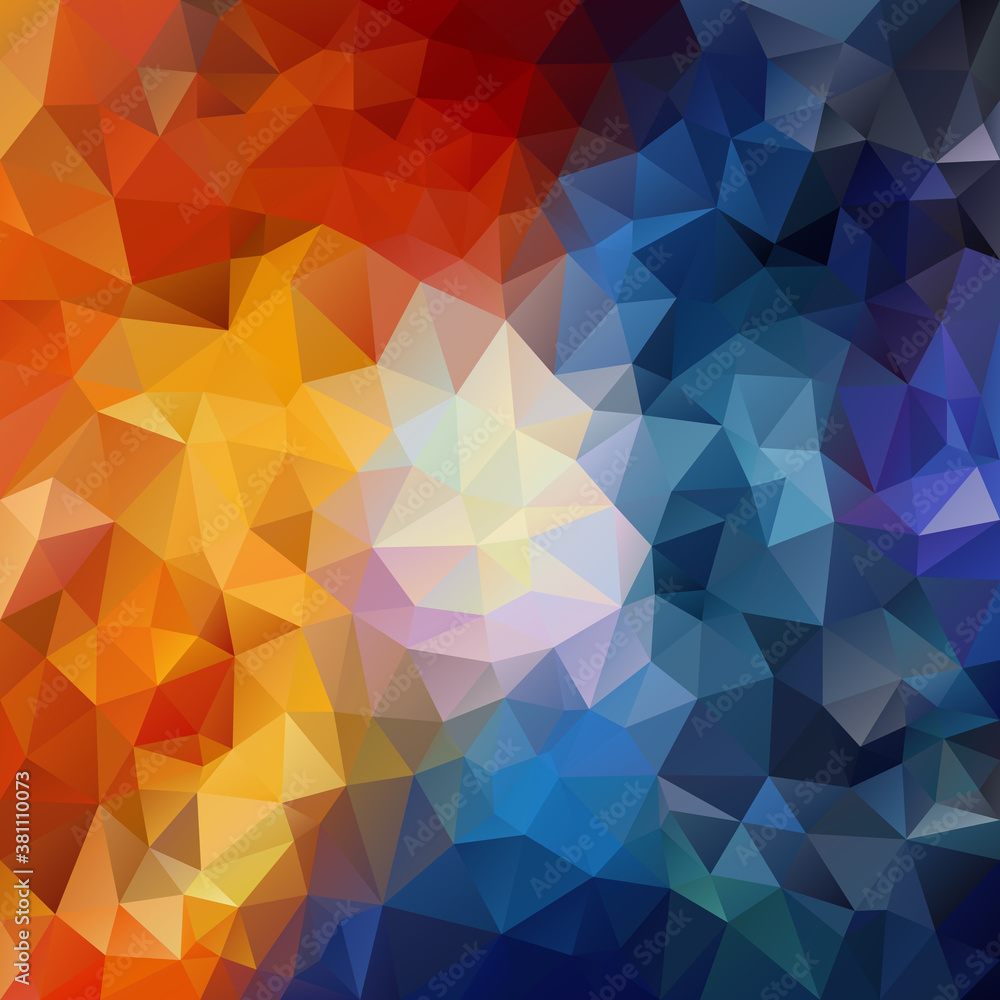 vector abstract irregular polygon square background - triangle low poly pattern - contrast color ...