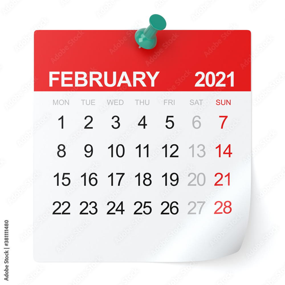 February 2021 Calendar Stock Illustration Adobe Stock