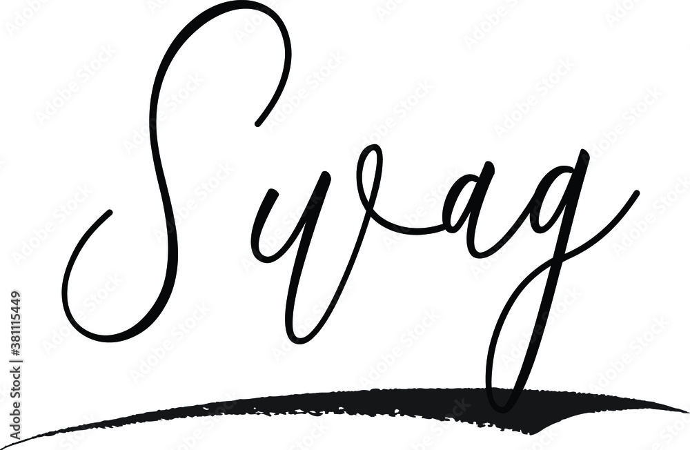 Swag Cursive Typography Black Color Text on White Background Stock ...
