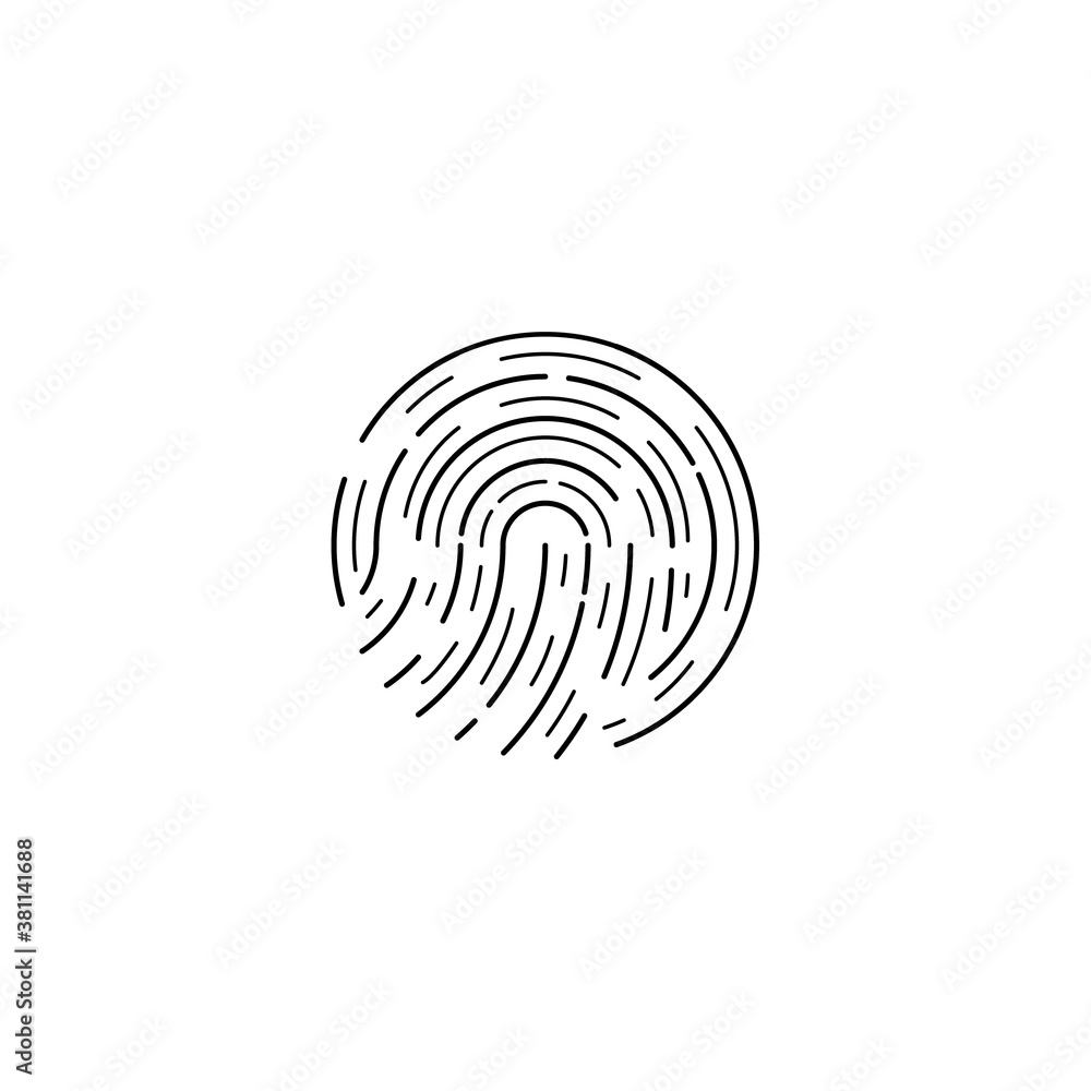 Fingerprint Icons. Identification and security. Vector illustration ...