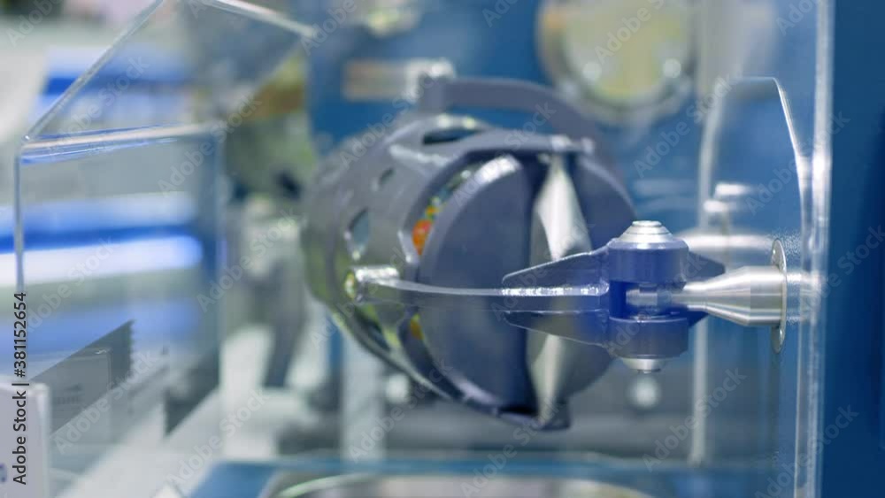 orbital shaker for mixing, shaking, medical exhibition: close up ...