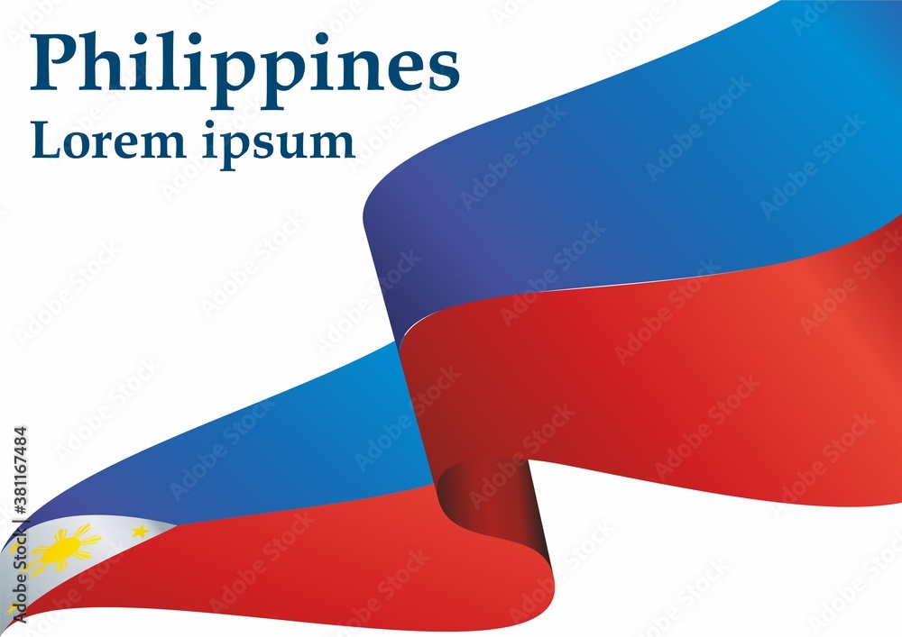 Vetor de Flag of the Philippines, Republic of the Philippines. Bright ...