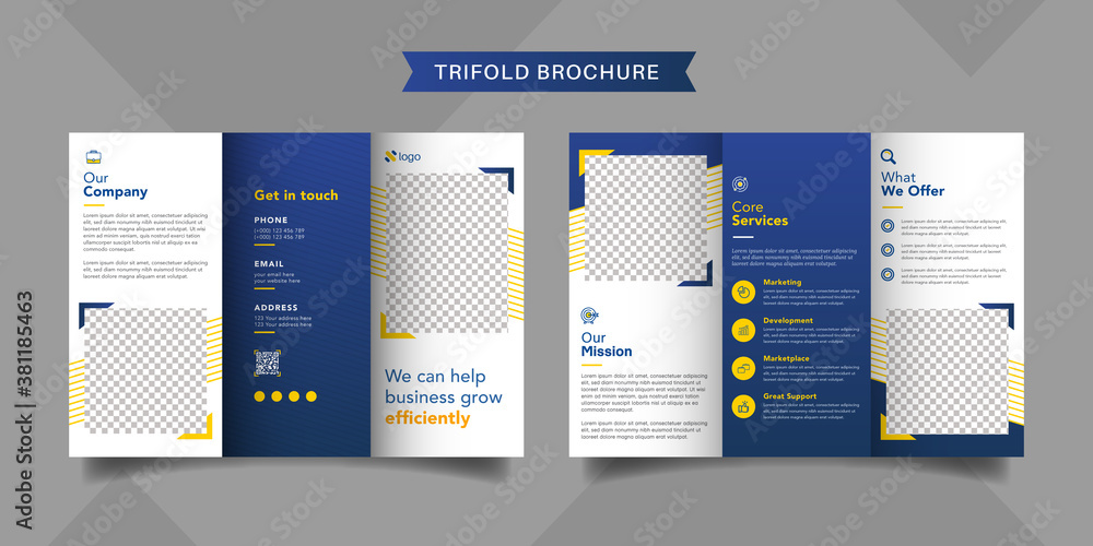 Corporate business trifold brochure template. Modern, Creative and ...