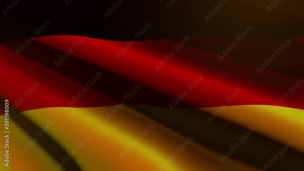 60FPS dark Germany flag colored in black, red, yellow with fabric ...
