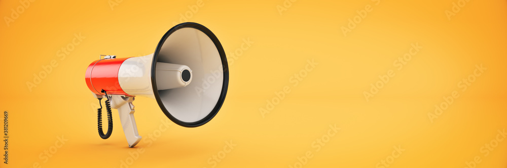 megaphone isolated, attention concept announcement. 3d rendering Stock ...