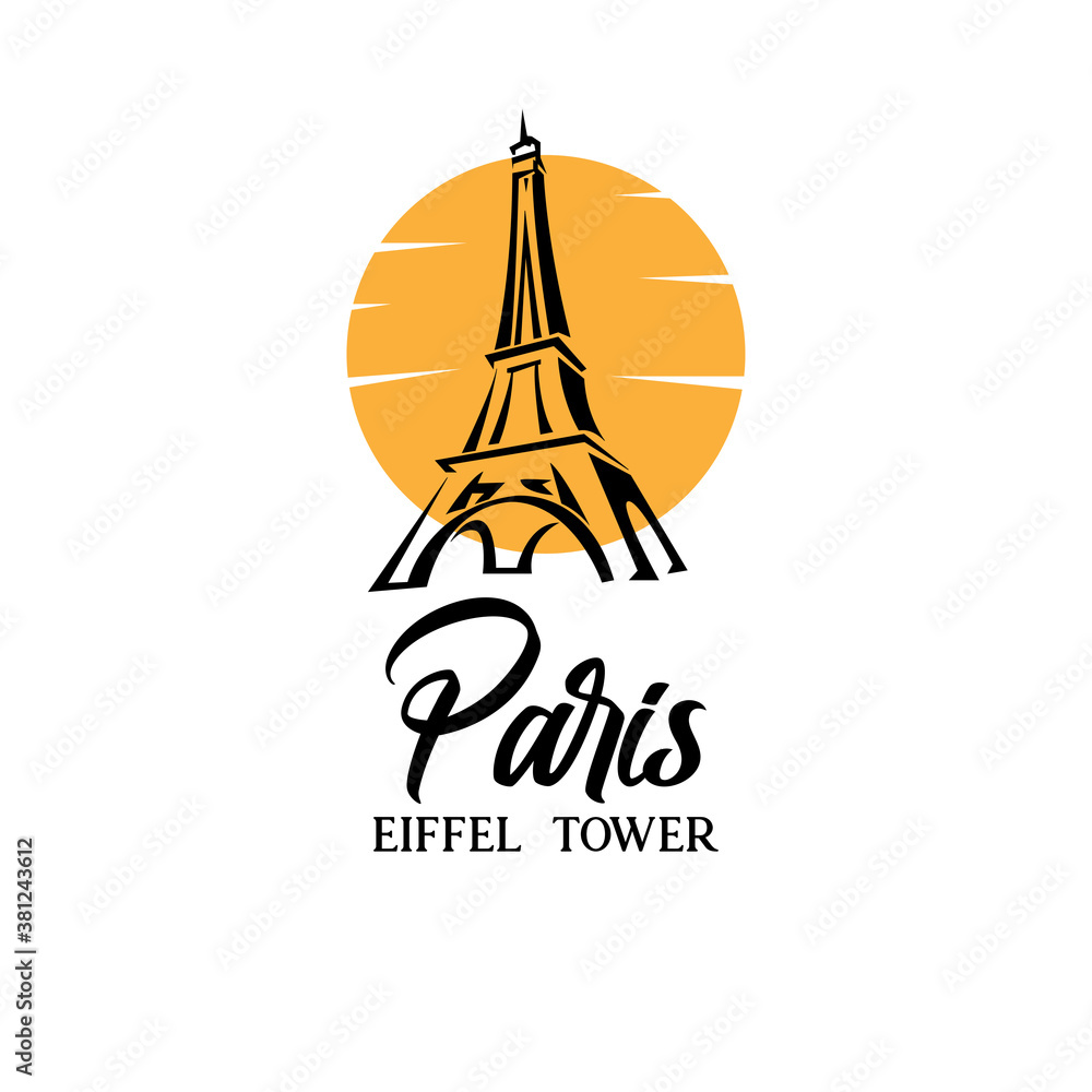 eiffel tower paris logo vector Stock Vector | Adobe Stock