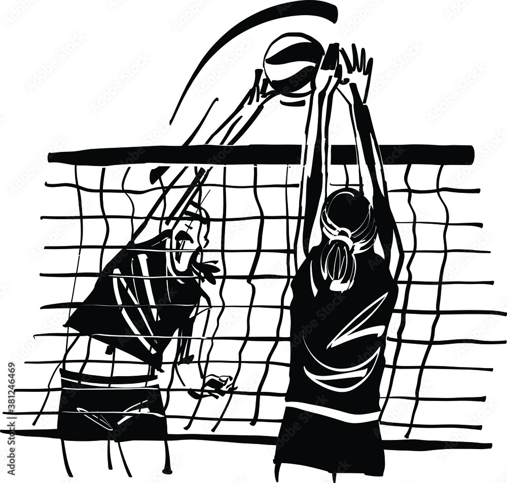 Volleyball Blocking Clipart