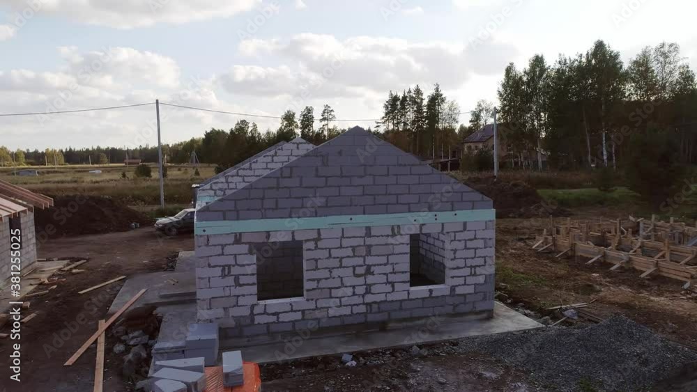 Video „Aerial view of construction site. You can see construction the ...