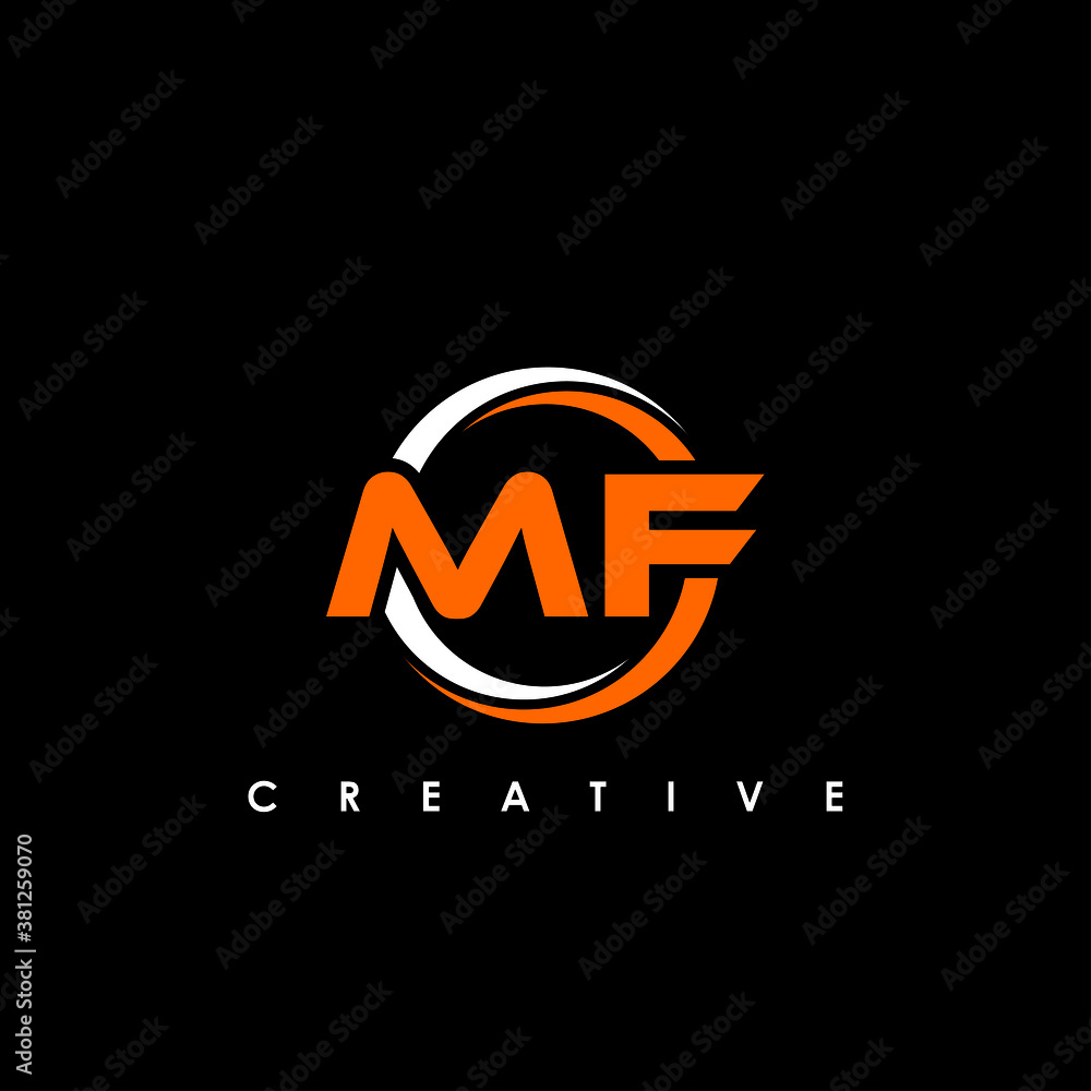MF Letter Logo Design Template Vector Stock Vector | Adobe Stock