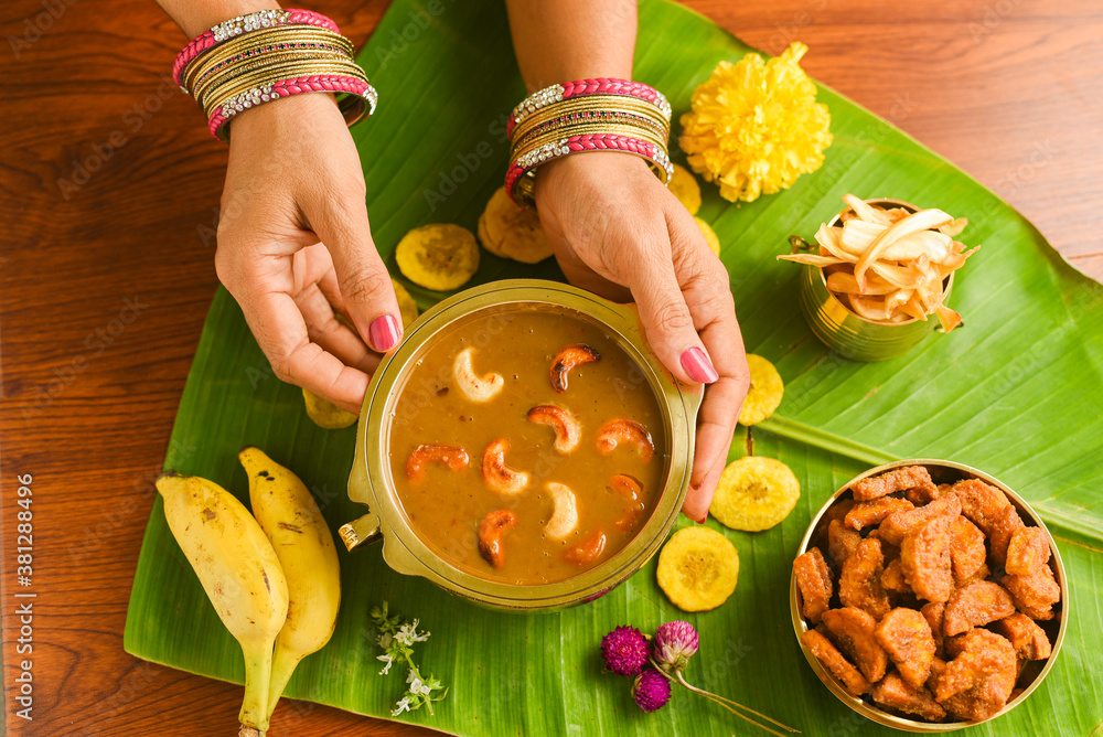 Onam sadhya sweet parippu payasam or dal kheer dessert Kerala, South ...