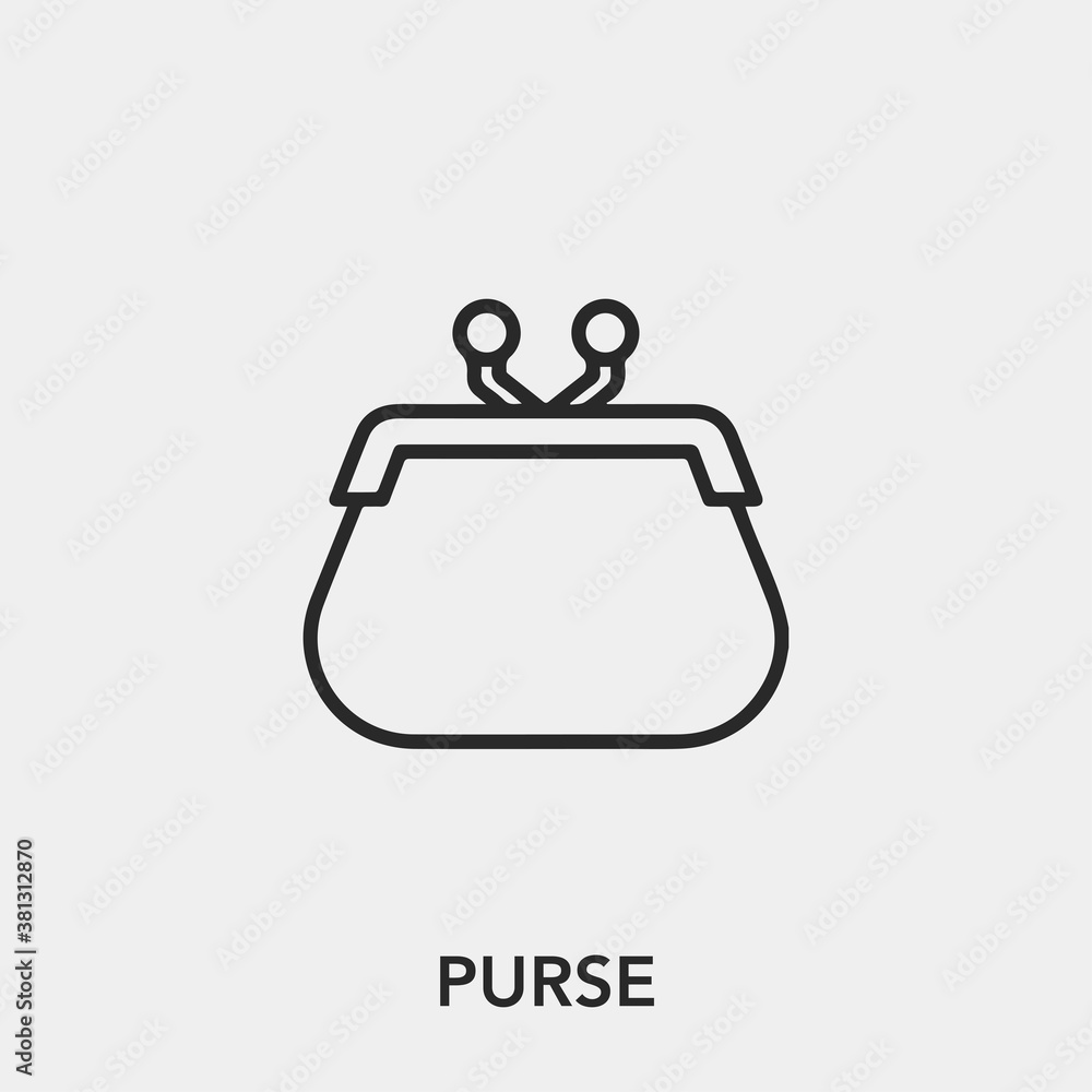 purse icon vector. Linear style sign for mobile concept and web design ...