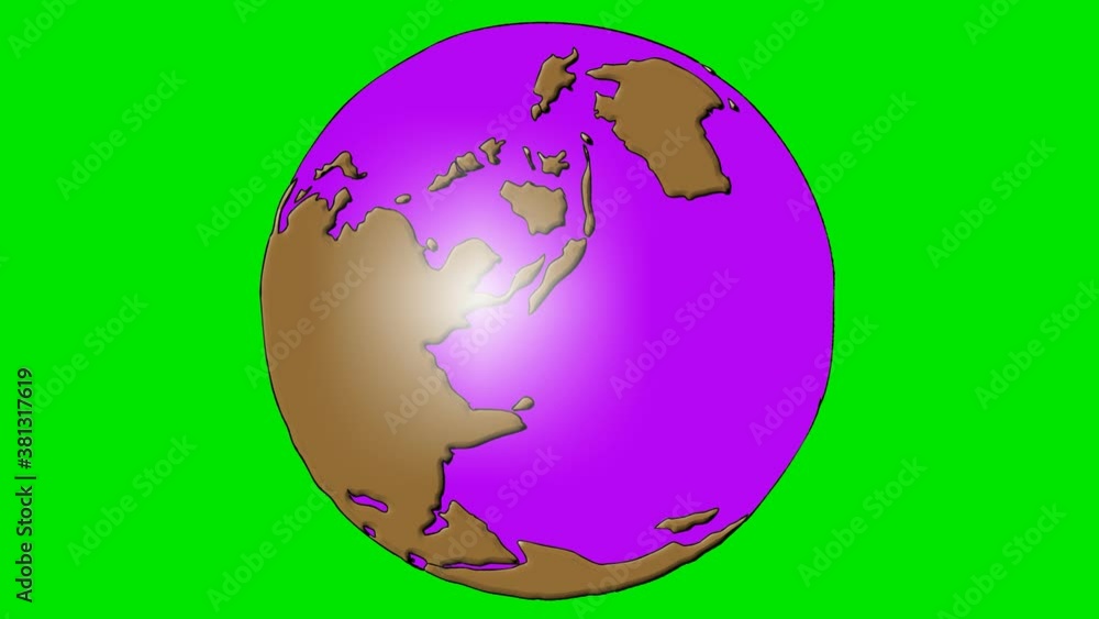 ROTATING GLOBE,multiple axes rotating globe. 2D hand drawn animation ...