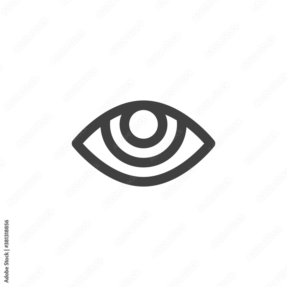 Eye focus line icon. linear style sign for mobile concept and web ...
