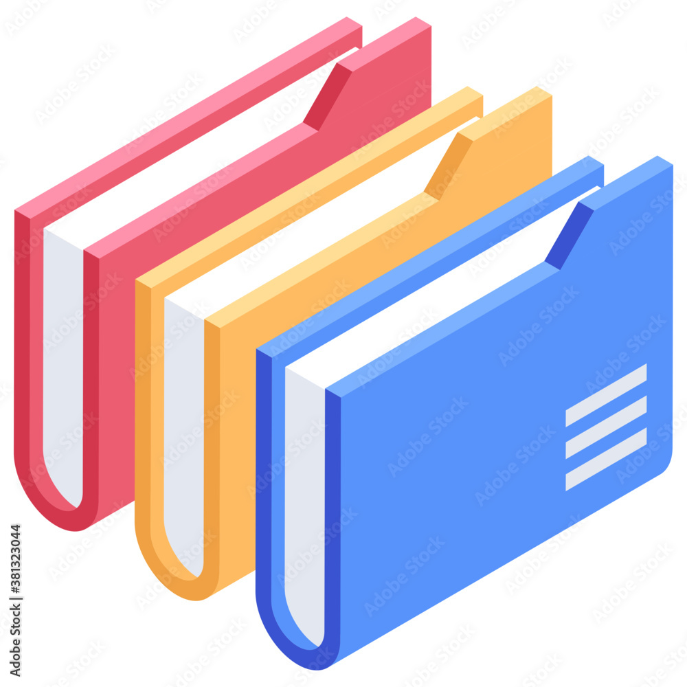 Folder icon in isometric vector vector de Stock | Adobe Stock