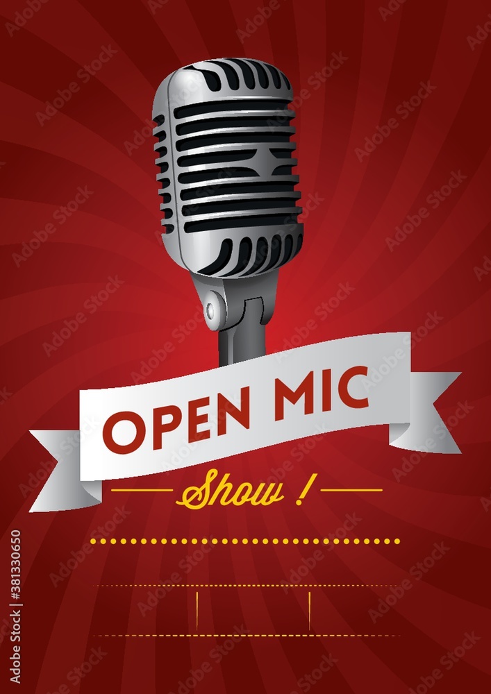 open mic show poster design Stock Vector | Adobe Stock