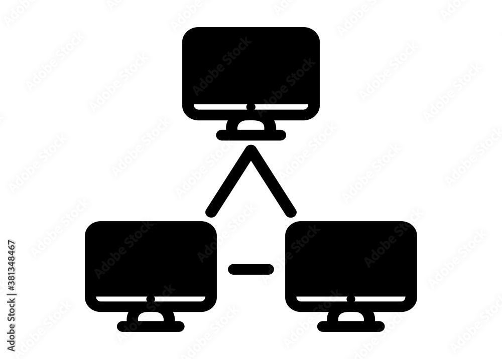 computer network Icon. Perfect Black pictogram illustration on white ...