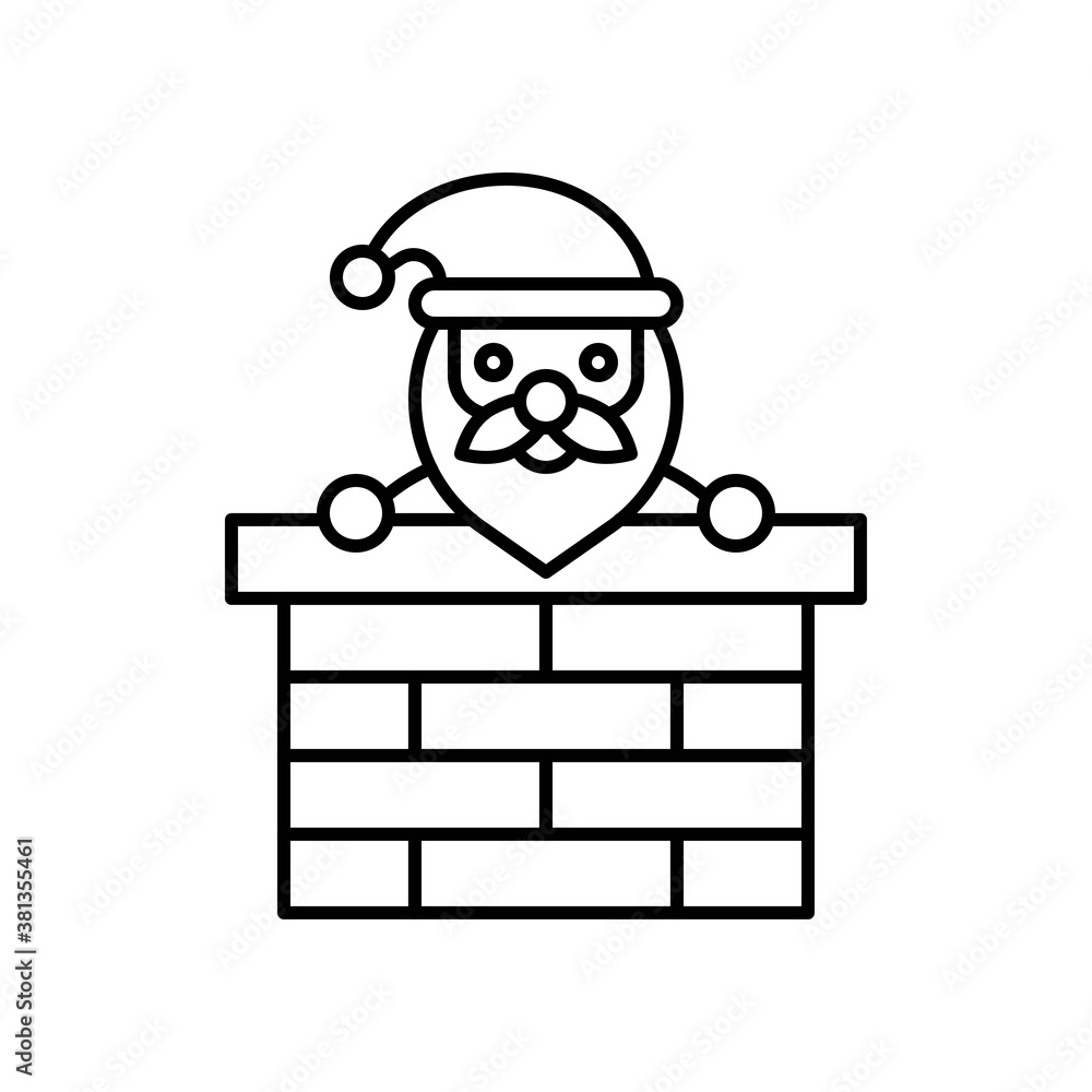 santa, stand back sides of wall vectors, in lineal style, vector de ...