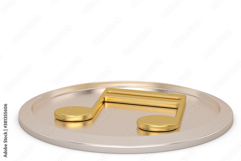 Poster Gold musical note Isolated On White Background, 3D render – Wall ...