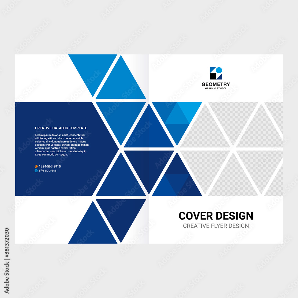 Catalog cover design, booklet design, flyer design, creative geometric ...