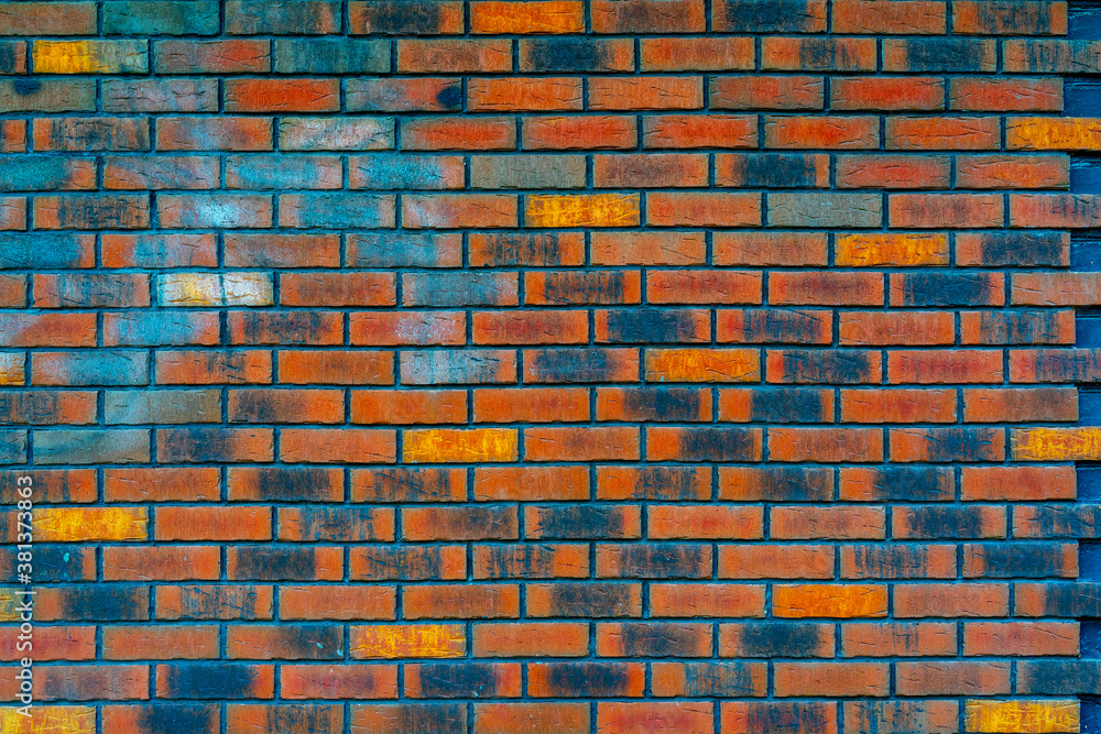 Red brick wall. Interior of a modern loft. Background for photo and ...