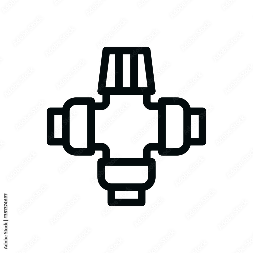 Home water heater thermostatic mixing valve isolated icon, heating ...