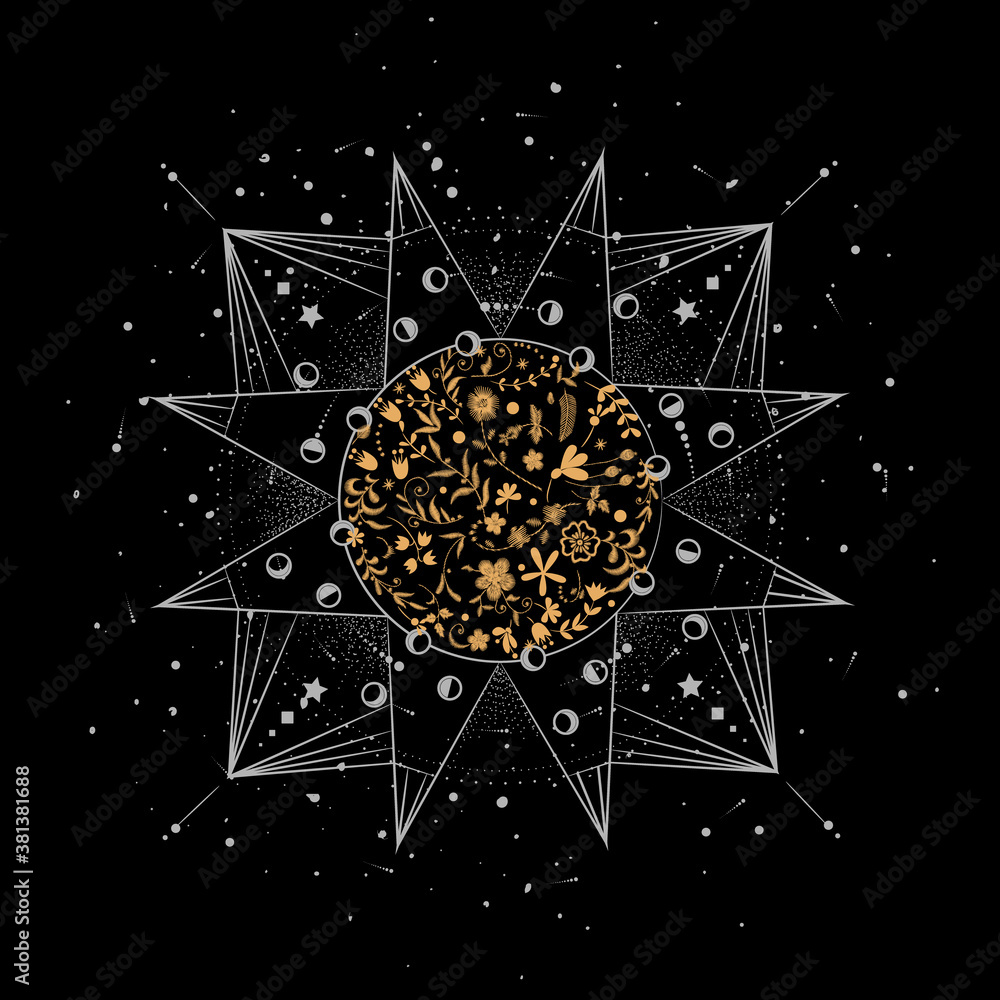 traditional classical folk floral embroidery. Vector illustration set ...