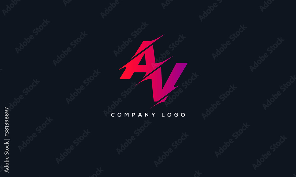 AV Letter Logo Design Template Vector Stock Vector | Adobe Stock