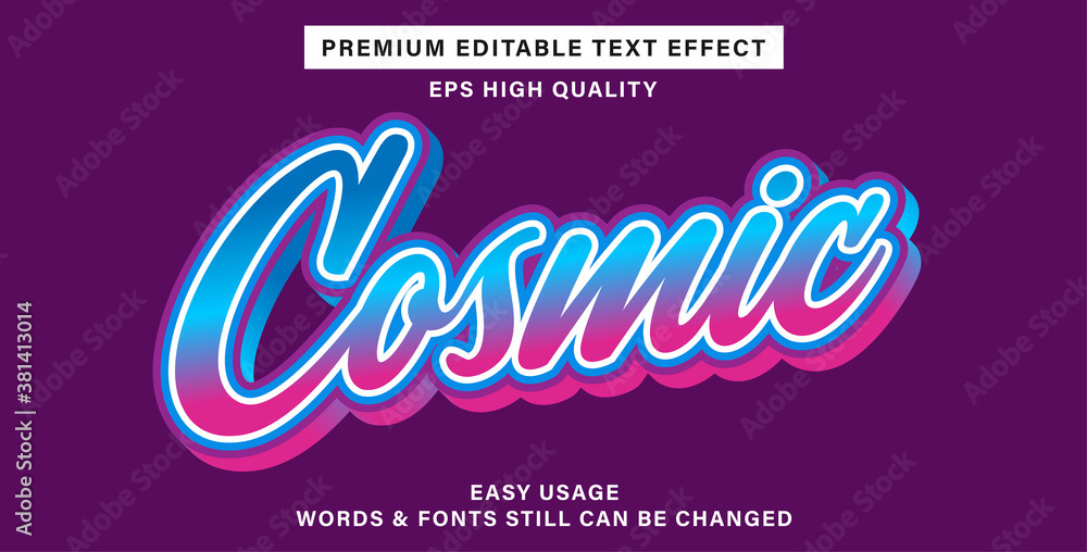 cosmic text effect style Stock Vector | Adobe Stock