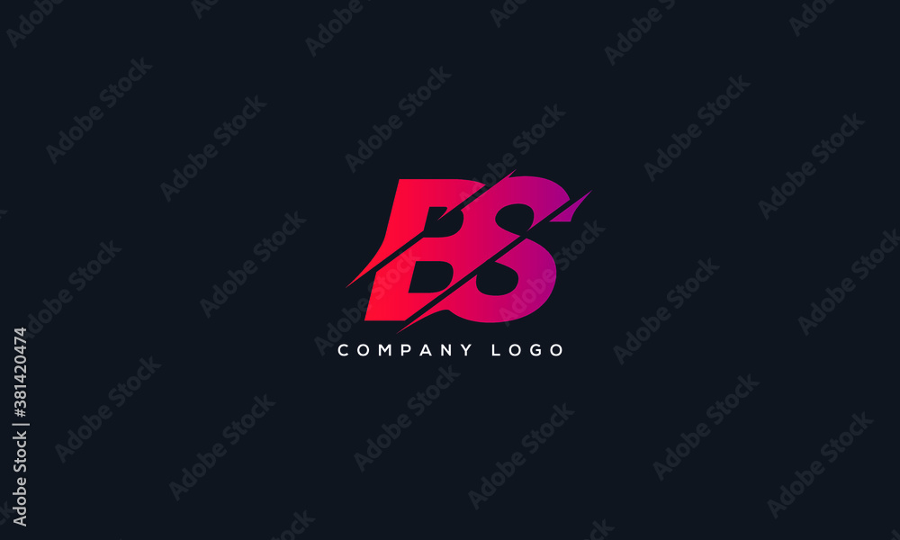 Vetor de BS Letter Logo Design Template Vector do Stock | Adobe Stock